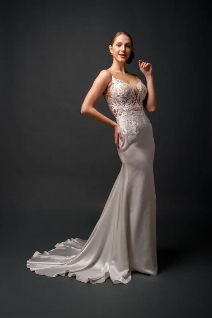 Satin Sheath Wedding Dress | Sienna Dress | Grace + Ivory Wedding Dresses