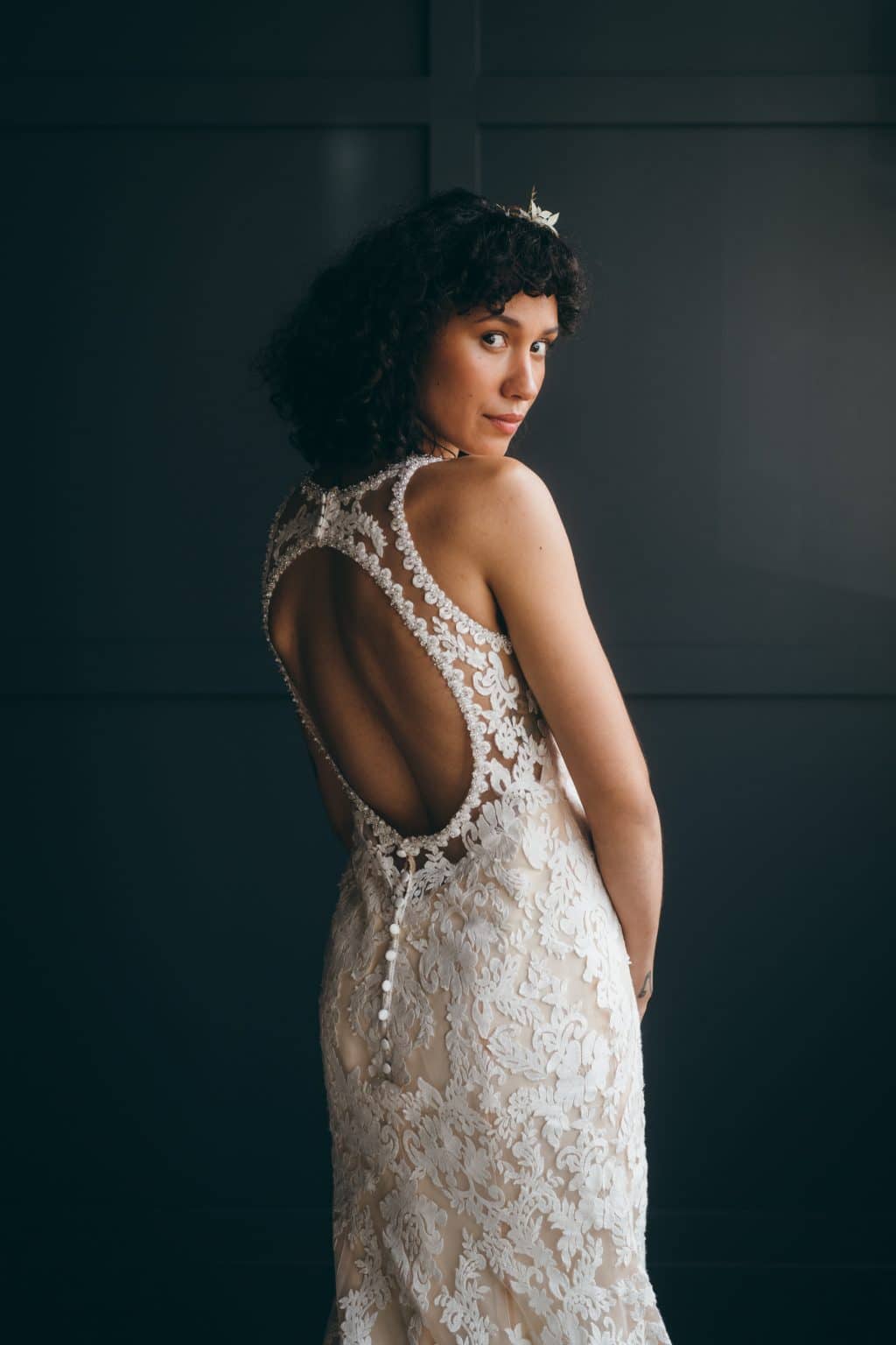 Elle Dress | Lace Open Back Wedding Dress | Grace + Ivory Wedding Dresses