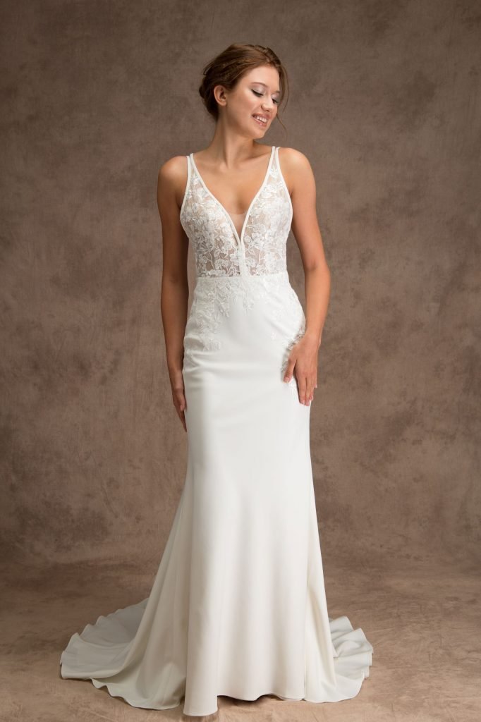 Cassandra Lace Sheath Wedding Dress | Grace + Ivory Wedding Dresses