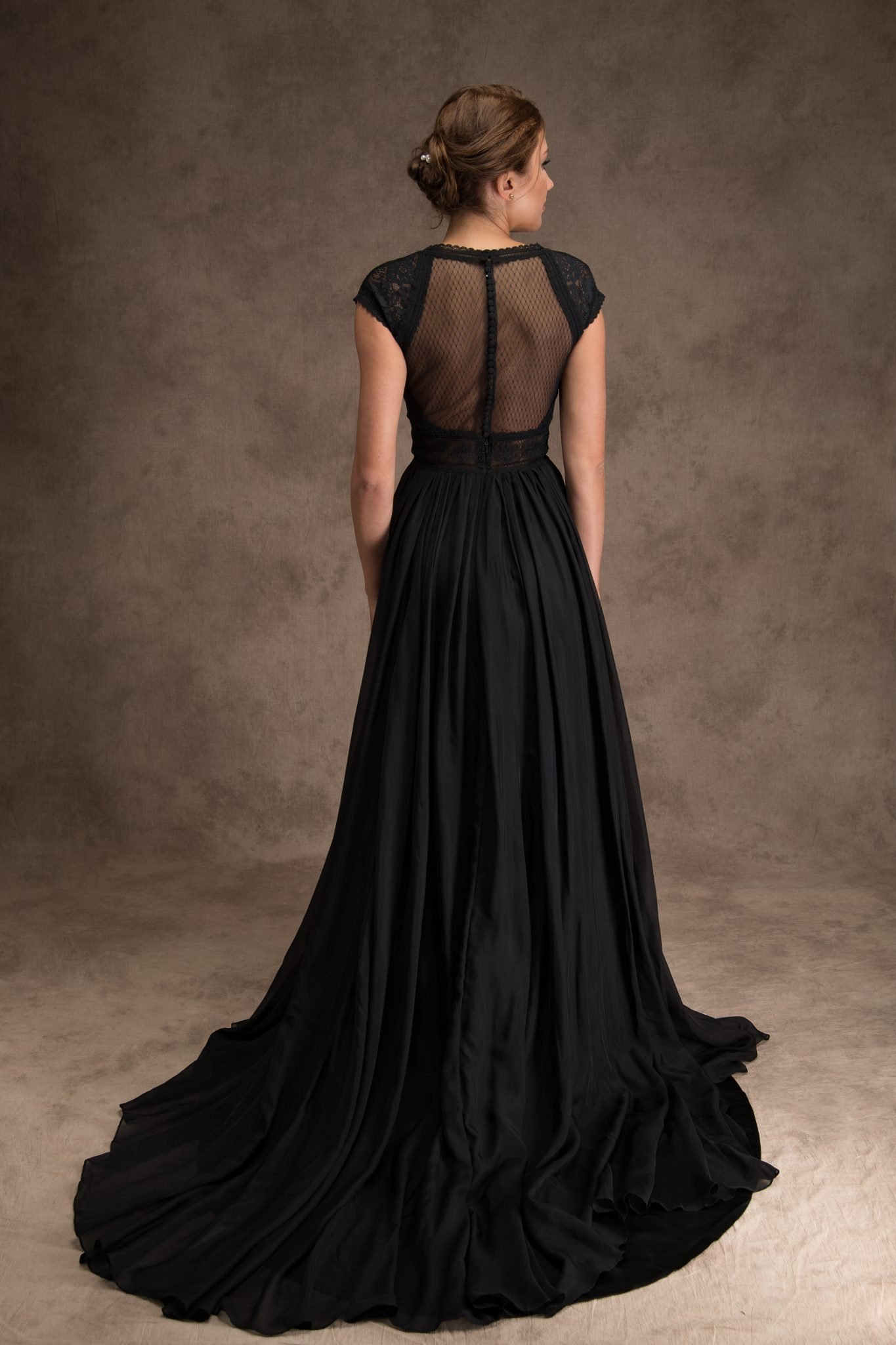 Sloane Dress | Short Sleeve Silk Lace Wedding Dress Try At Home