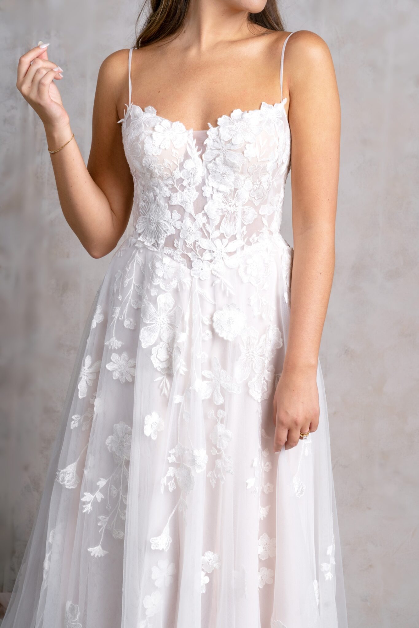 Simone Dress | Tulle Basque Wedding Dress | Grace + Ivory